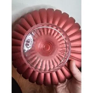 Unbranded | Dining | Ruby Red Frosted Glass Scalloped Petal Cake Stand ...